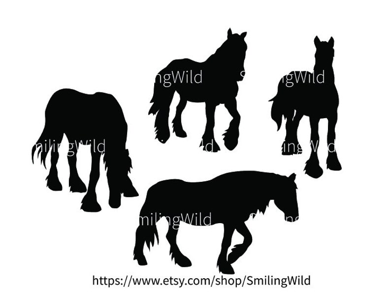 Shire Horse Svg Silhouette Bundle Draught Horse Cuttable - Etsy
