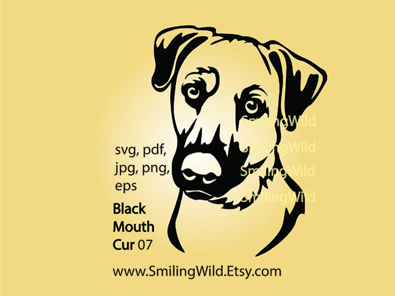 Black Mouth Cur SVG PNG Files: Dog Vector Clipart for Cricut & Laser ...