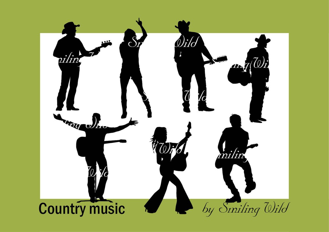 Country Music Band Svg Silhouette Cut File Clipart Commercial - Etsy