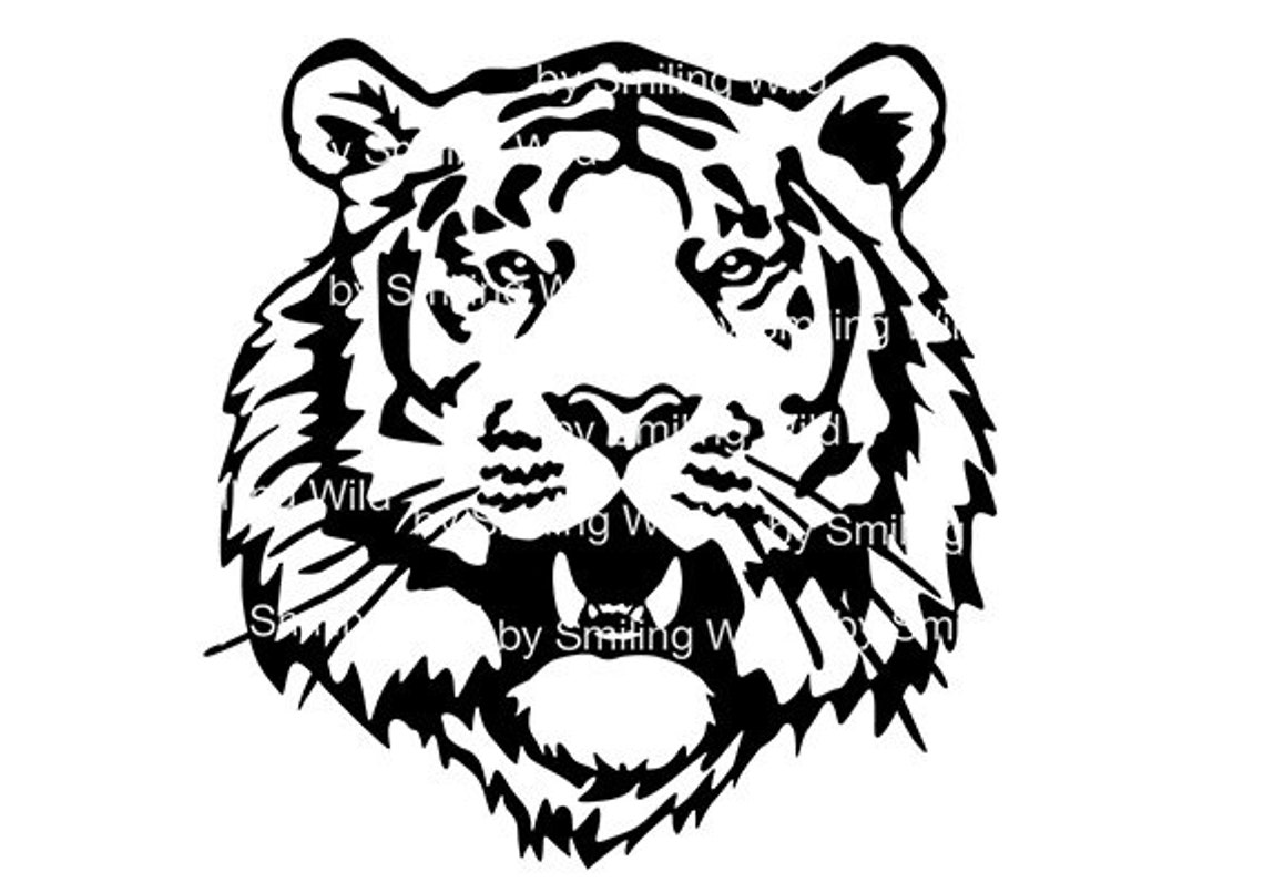 Tiger Head Svg Clipart Vector Graphic File Animal Head Svg - Etsy
