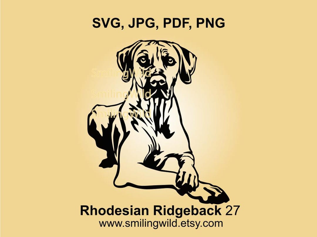 Rhodesian Ridgeback Dog SVG PNG Realistic Clipart Portrait - Dog Breed ...