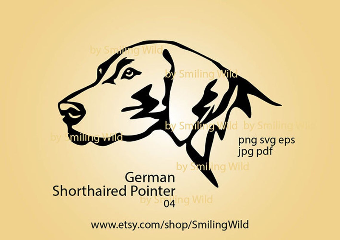 German Shorthaired Pointer Svg Portrait Vector Graphic Art - Etsy