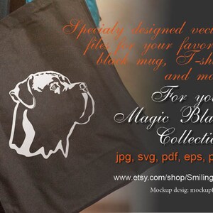 Cane Corso Dog Head Svg Portrait White Vector Graphic Digital Design ...