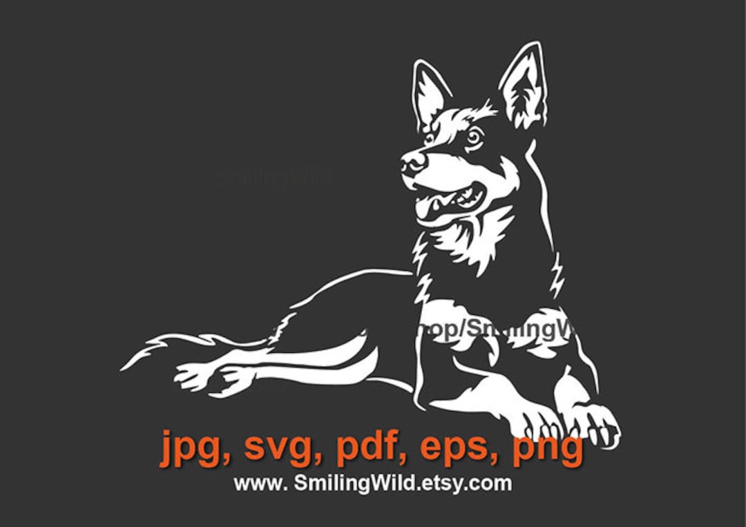 Kelpie Svg Vector Graphic Clip Art, Australian Herding Dog Cuttable Cut ...