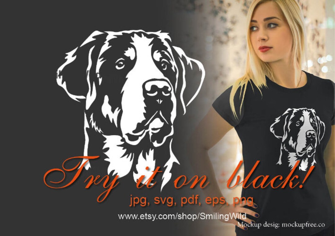 Greater Swiss Mountain Dog Svg Vector Graphic White Cuttable File, Clip ...