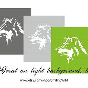 Sheltie Svg Shetland Sheepdog White Print on Black Dog Clipart - Etsy