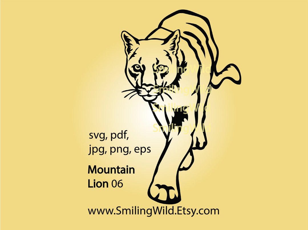 Puma Svg Mountain Lion Svg Cuttable Clip Art Design Cougar - Etsy