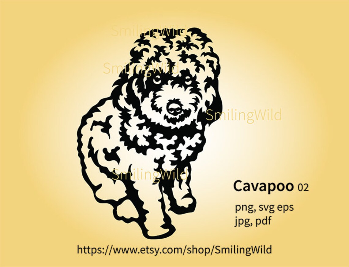 Cavapoo Dog Svg Vector Clip Art File Cavoodle Cuttable - Etsy