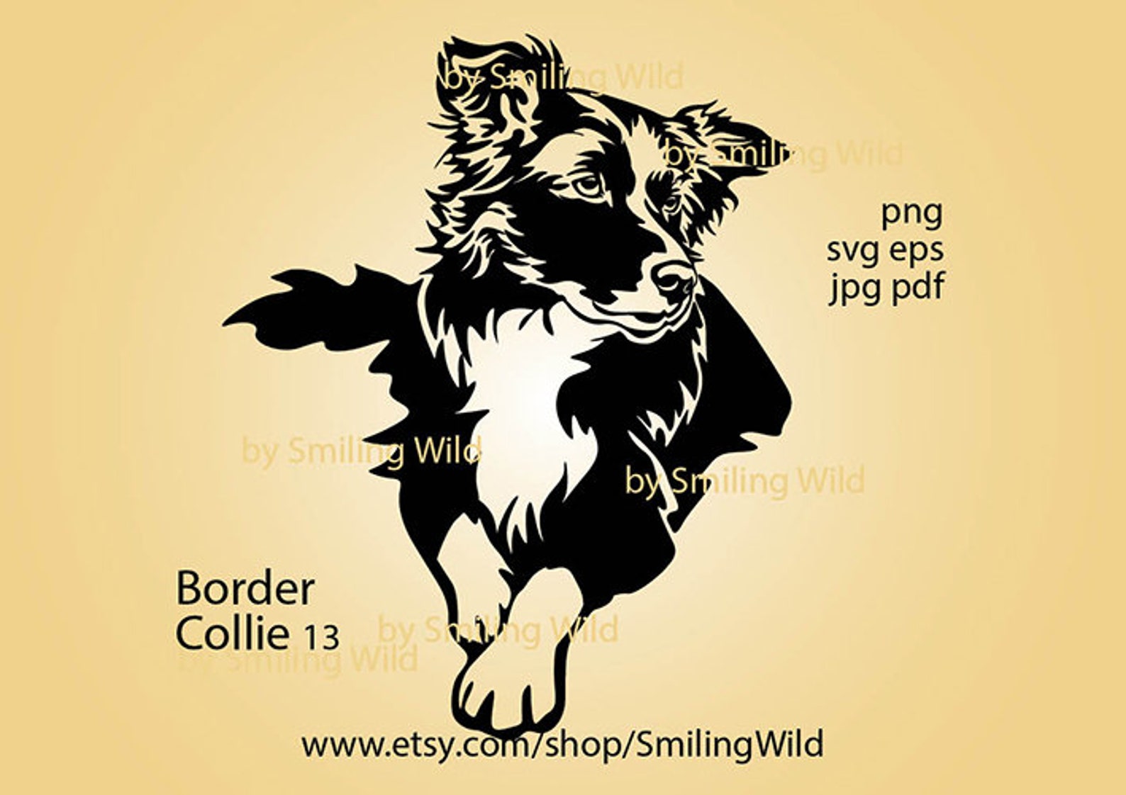 Border Collie Svg Clipart Cut File Lying Dog Vector Graphic - Etsy