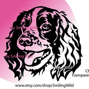 English Springer Spaniel Svg Portrait Vector Graphic Art Hunting Dog ...