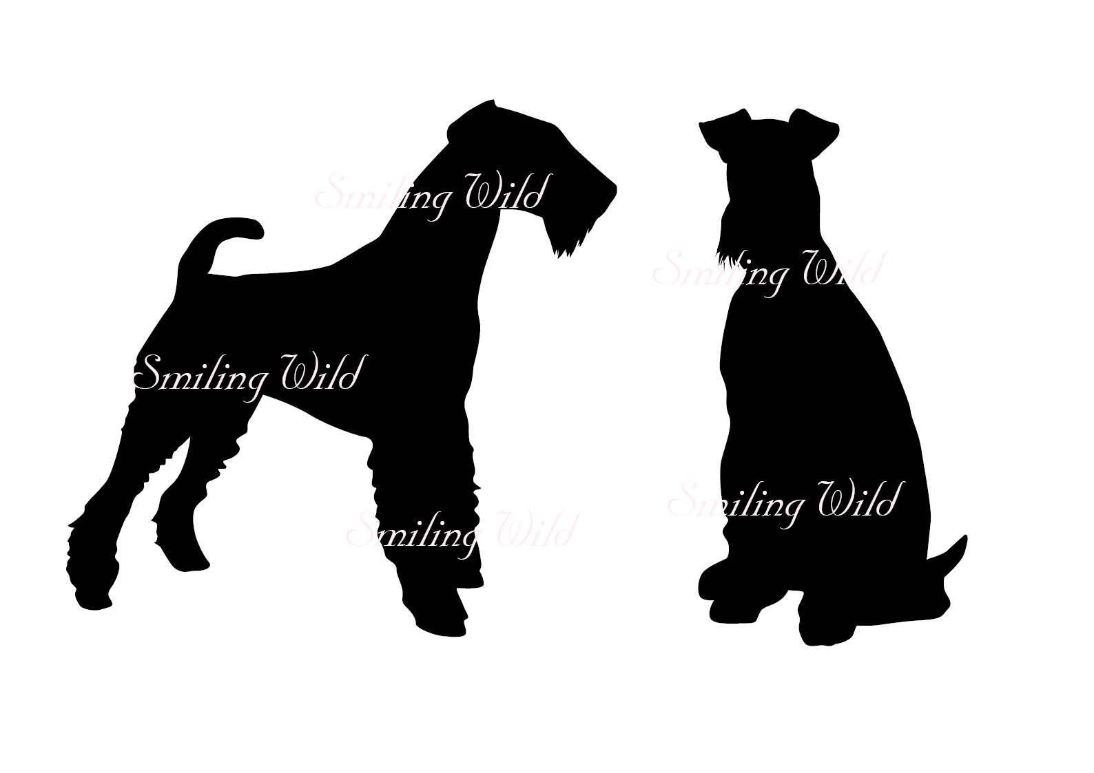 Airedale Terrier Svg Silhouette Png Clipart Airedale Vector - Etsy Canada