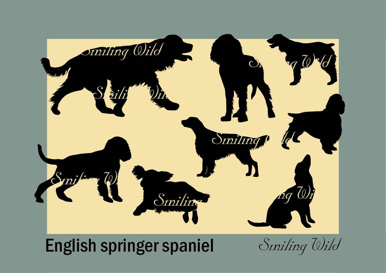 English Springer Spaniel Svg Silhouette Printable Vector - Etsy