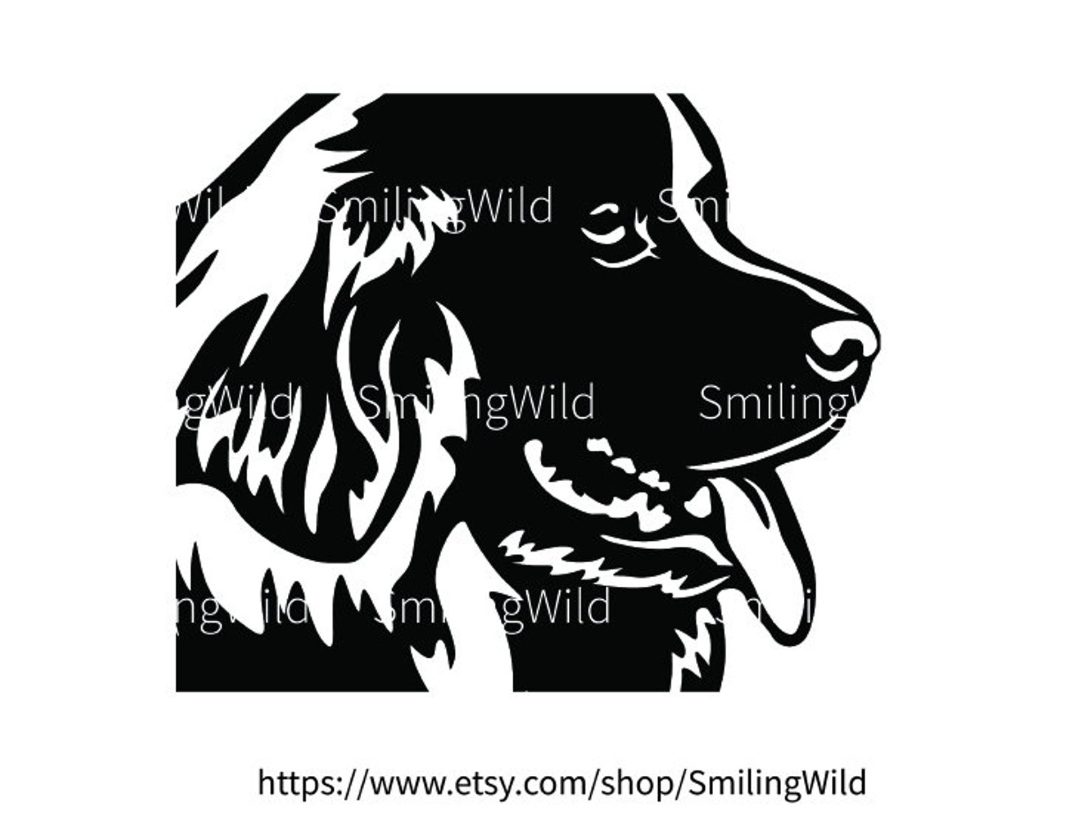 Newfoundland Dog Svg Cricut Portrait Vector Graphic Art - Etsy