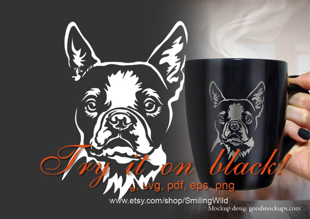 Boston Terrier Dog Face Svg Cut File Cricut, Boston Terrier Clip Art ...
