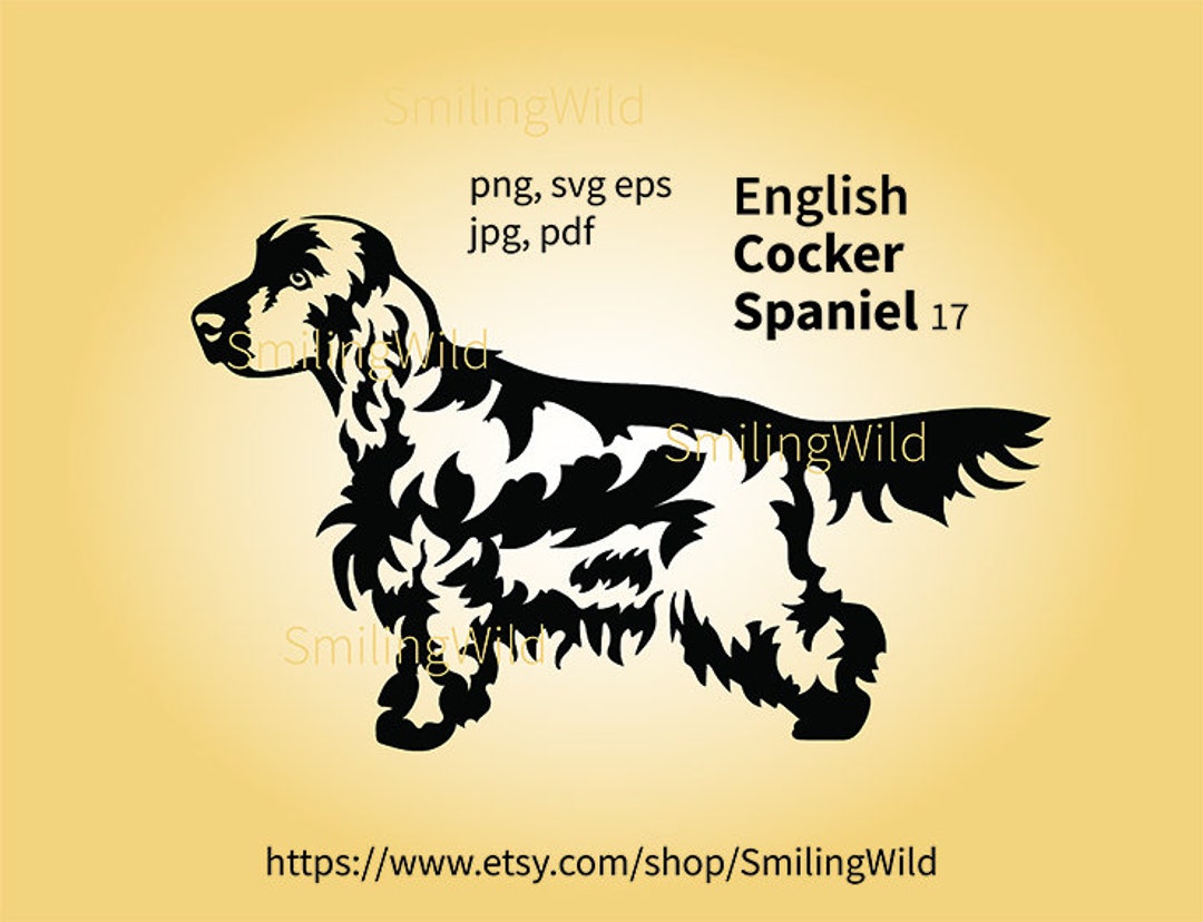 Black English Cocker Spaniel Dog Svg Clipart Cut File Vector Graphic ...