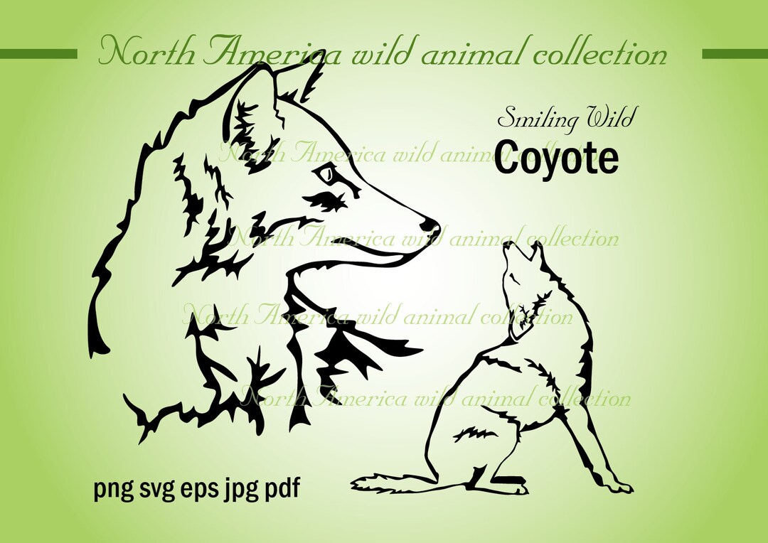 Coyote Svg Vector Graphic Art Wild Animal Clipart Coyote Printable Cut ...