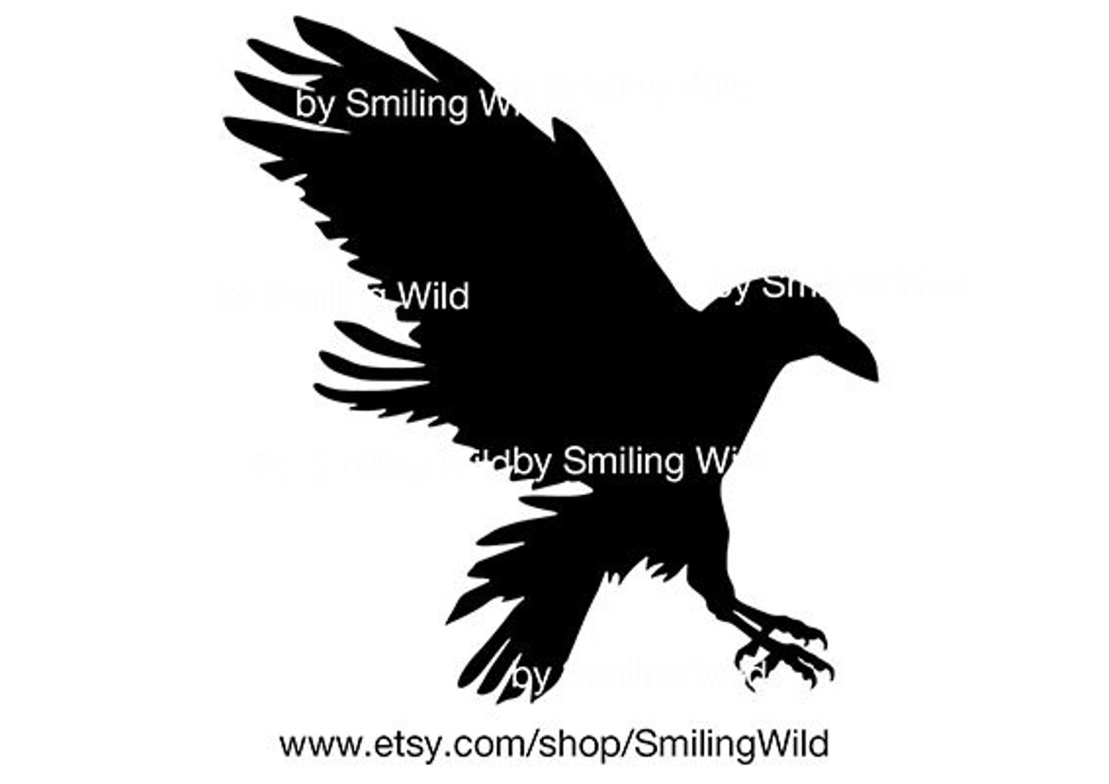 Raven 02 Bird Silhouette Svg Cut File Clipart Raven Vector | Etsy