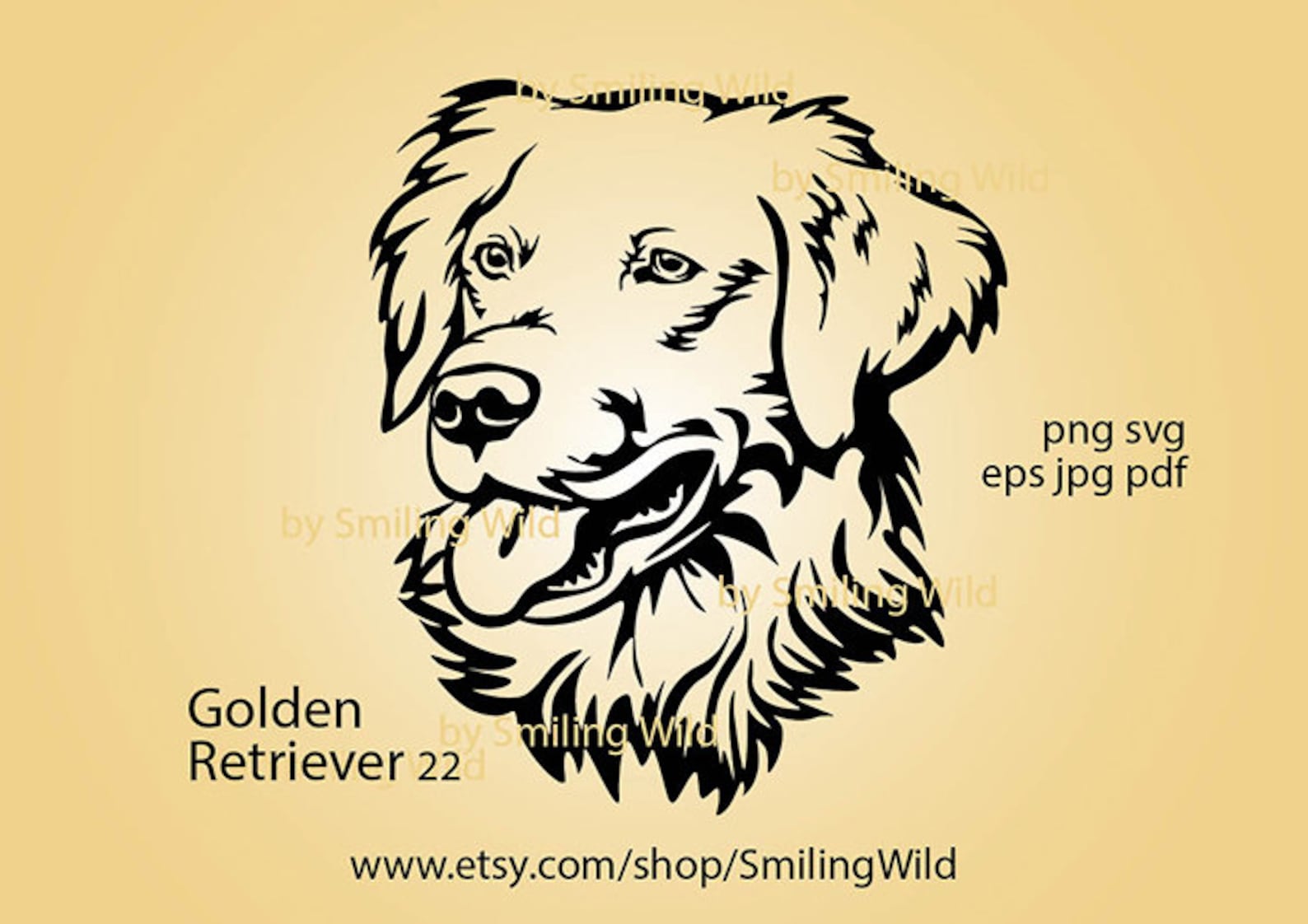 Golden Retriever Svg Portrait Cute Dog Svg Vector Graphic Art - Etsy