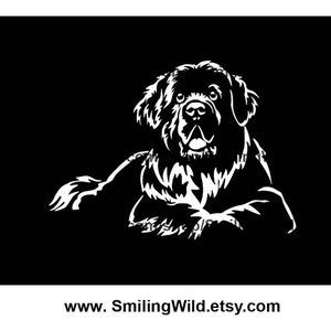 Lying Newfoundland Dog Breed Svg Vector Graphic Cut File, Newfoundland ...