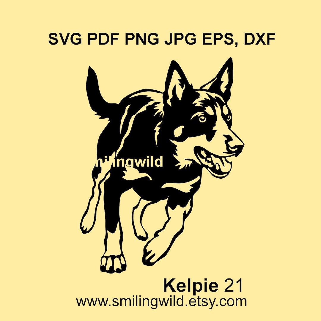 Australian Kelpie Herding SVG PNG DXF – Digital Dog Clipart for Laser ...