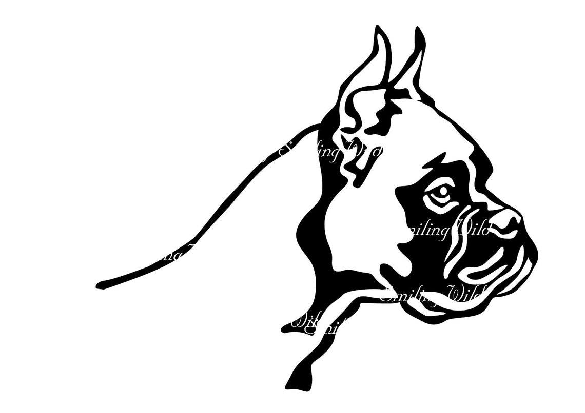 Boxer Dog Svg Clipart Vector Graphic Art Artwork Boxer Dog - Etsy