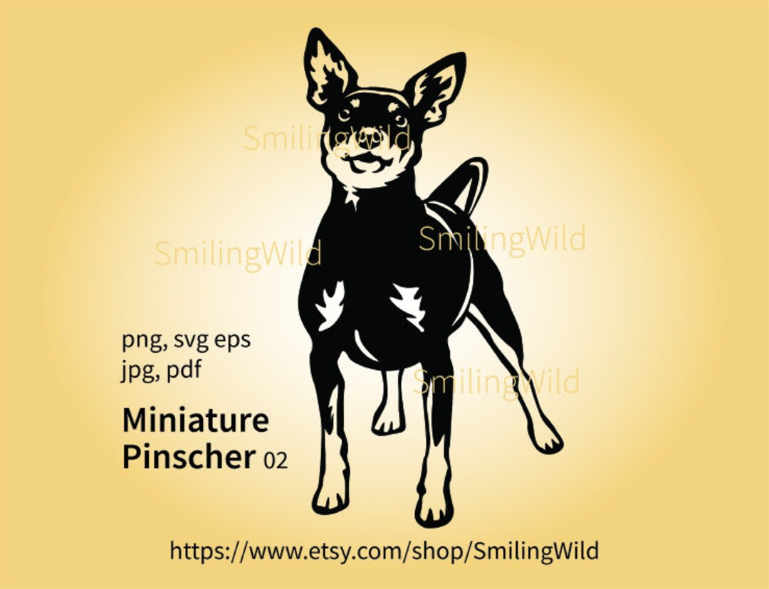 Miniature Pinscher Svg Vector Graphic Clip Art Design - Etsy