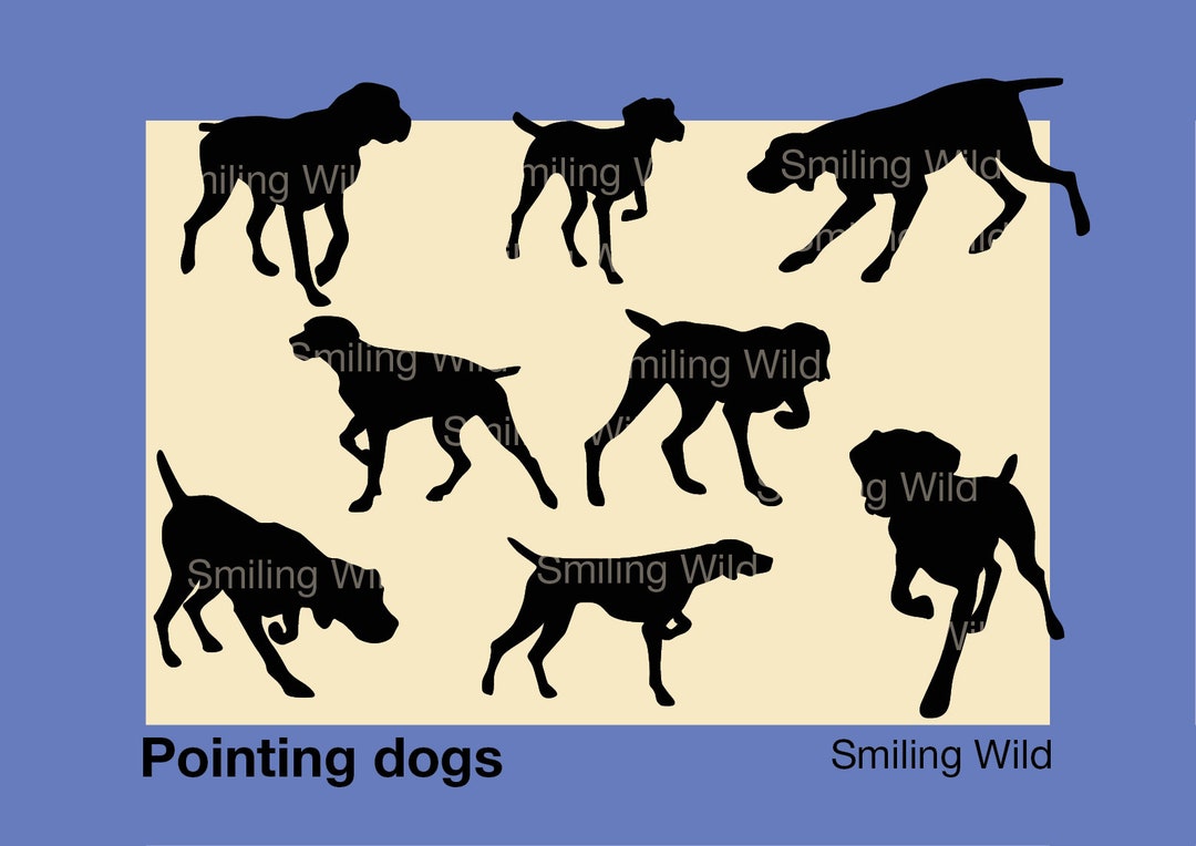 Pointing Dog Svg Clipart Pointer Silhouette Vector Graphic Art Cut File ...