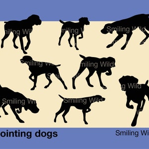 Pointing Dog Svg Clipart Pointer Silhouette Vector Graphic Art Cut File ...