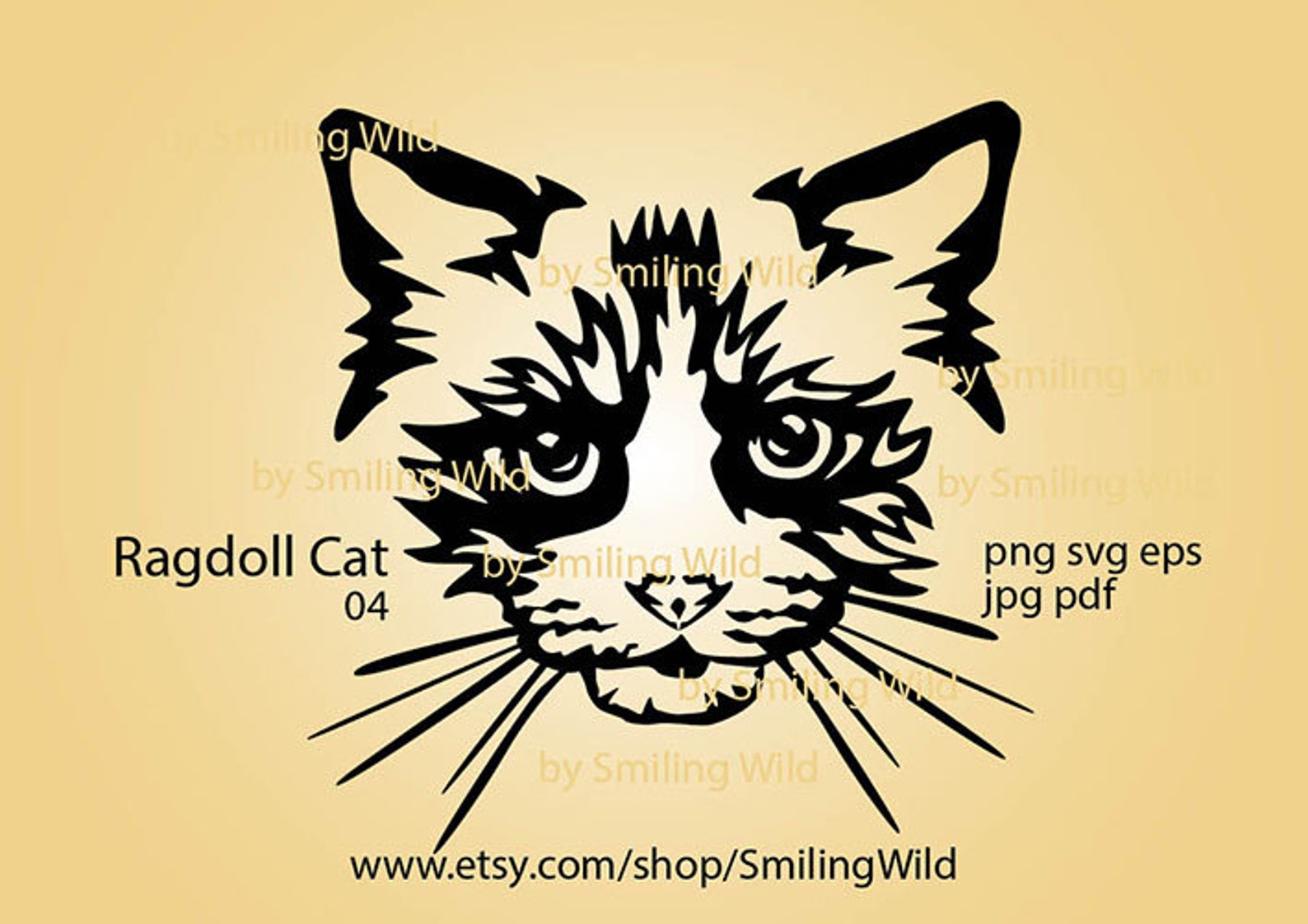 Ragdoll Cat Svg Portrait Clipart Vector Graphic Art Ragdoll - Etsy UK
