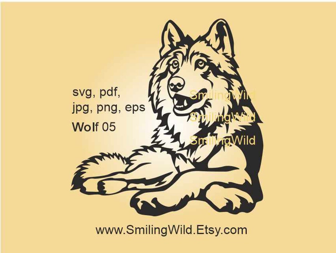 Grey Wolf Svg Portrait Vector Graphic File, Wild Animal Laser Cut File ...