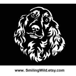 English Cocker Spaniel Svg Portrait Laser Cuttable Cocker Spaniel ...