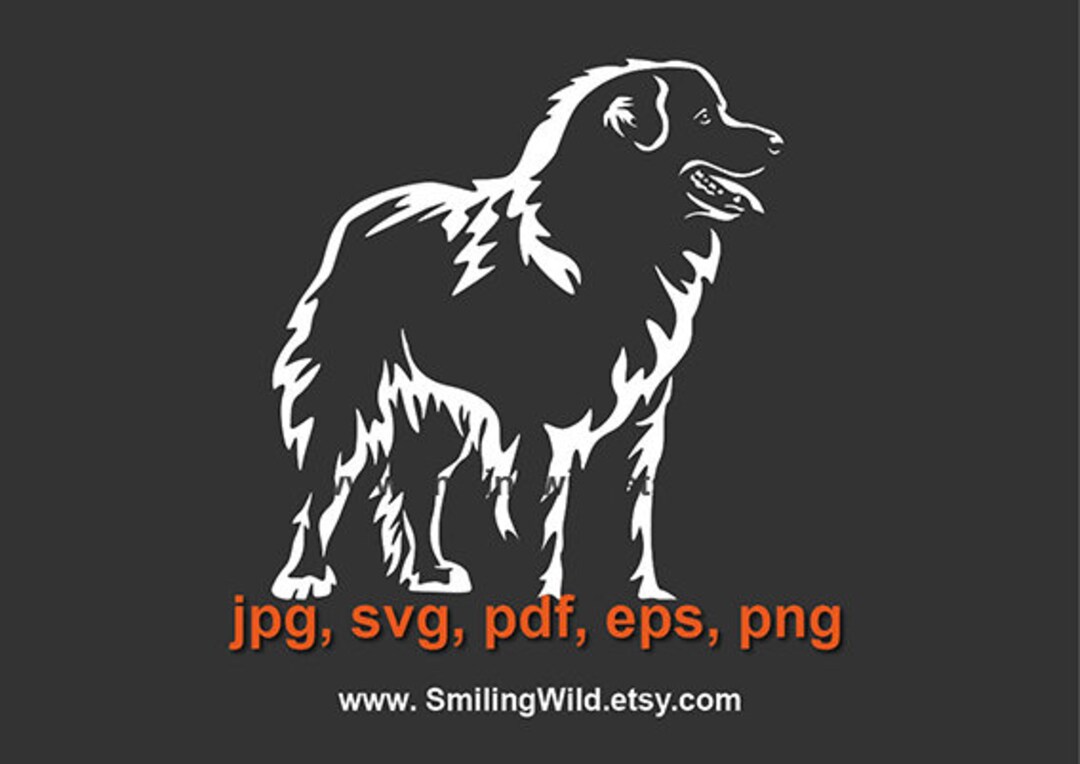 Great Pyrenees Svg Laser Cut Vector Graphic File White Print on Black ...