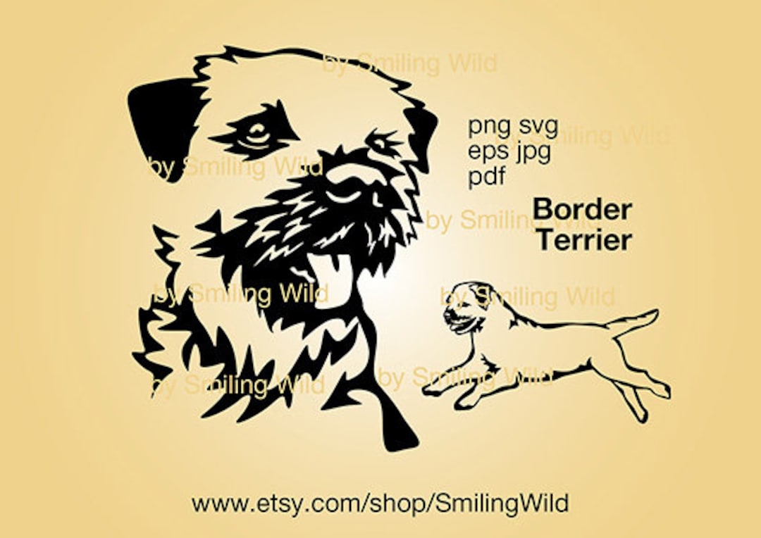 Border Terrier Svg Clipart Dog Vector Graphic Art Running Dog Border ...