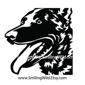 Smiling Dutch Shepherd Svg Dog Face Cuttable Vector Graphic Clip Art ...