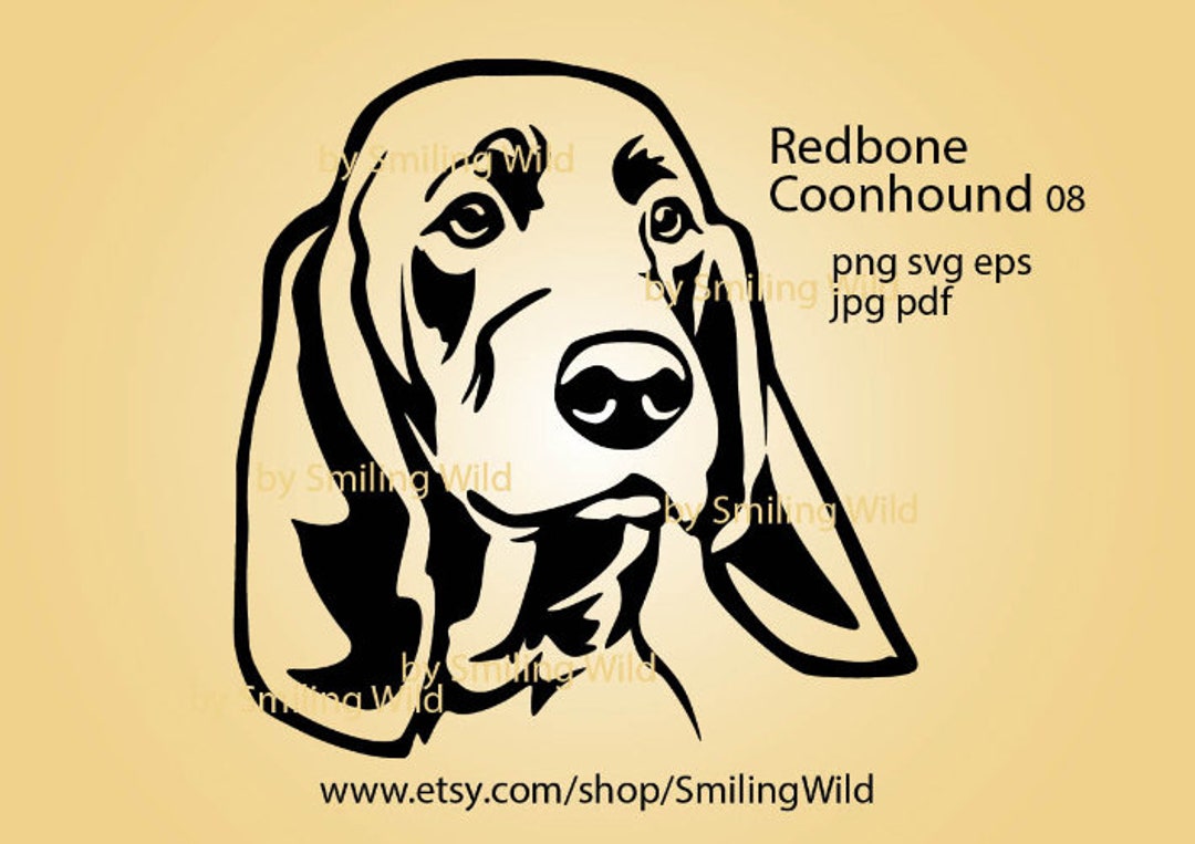 Redbone Coonhound Dog Head Svg Cut File Design, Redbone Coonhound ...