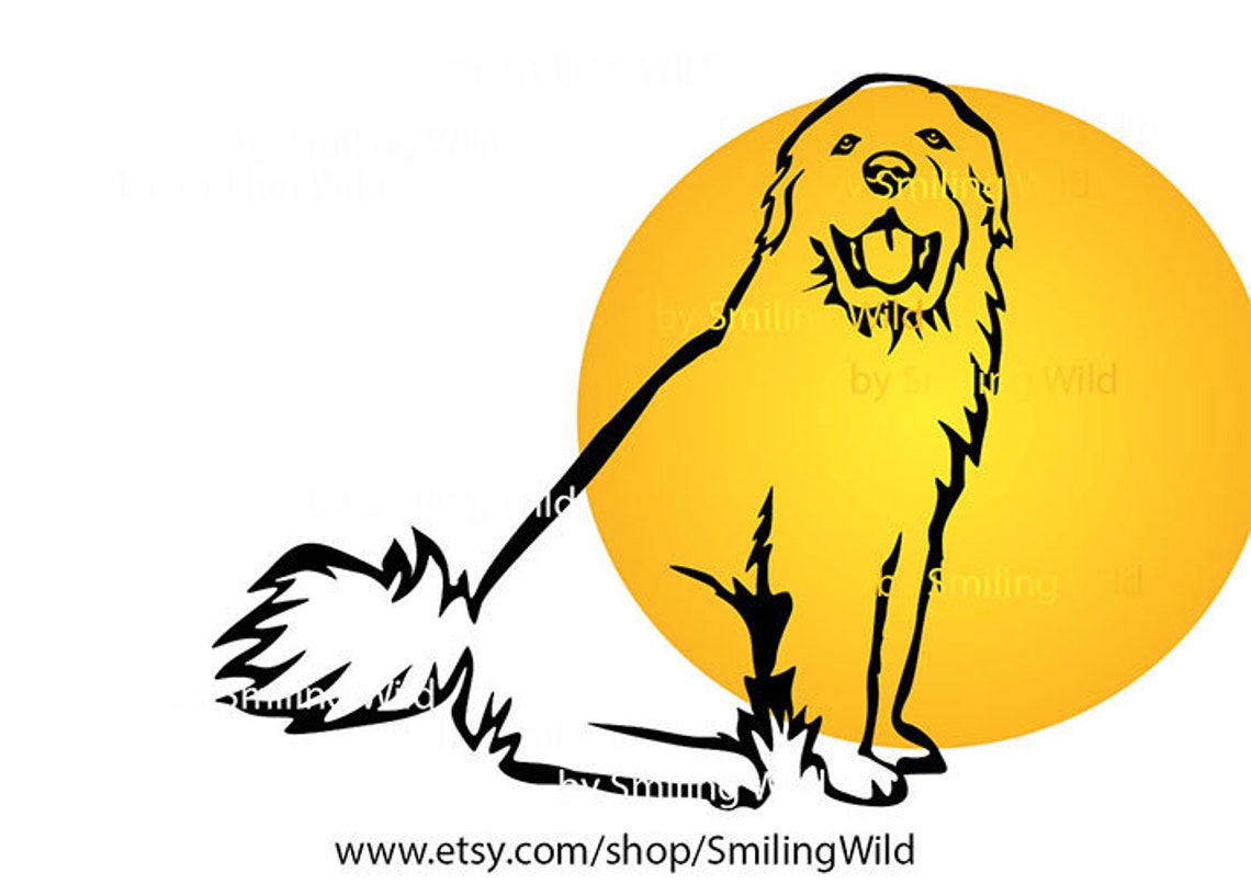 Great Pyrenees Svg Portrait Vector Graphic Art Pyrenean - Etsy