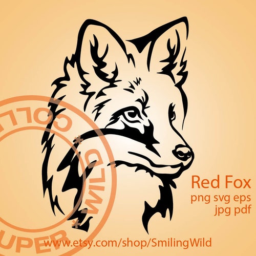 Red Fox Svg Portrait Vector Graphic Art Wild Animal Clipart - Etsy