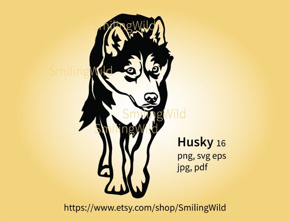 Walking Husky Svg Dog Vector Graphic Husky Cuttable Digital - Etsy Hong ...