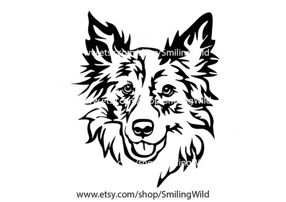 Blue Merle Border Collie Clipart