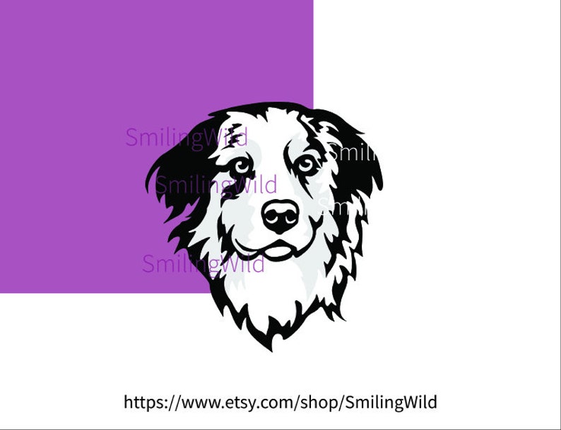 Merle Aussie Dog Png Portrait Australian Shepherd Svg Clip - Etsy
