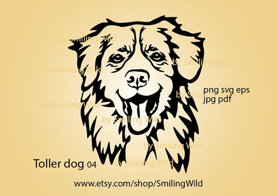 Toller Dog Clipart Svg Hunting Dog Cut File Portrait Nova Scotia Duck ...