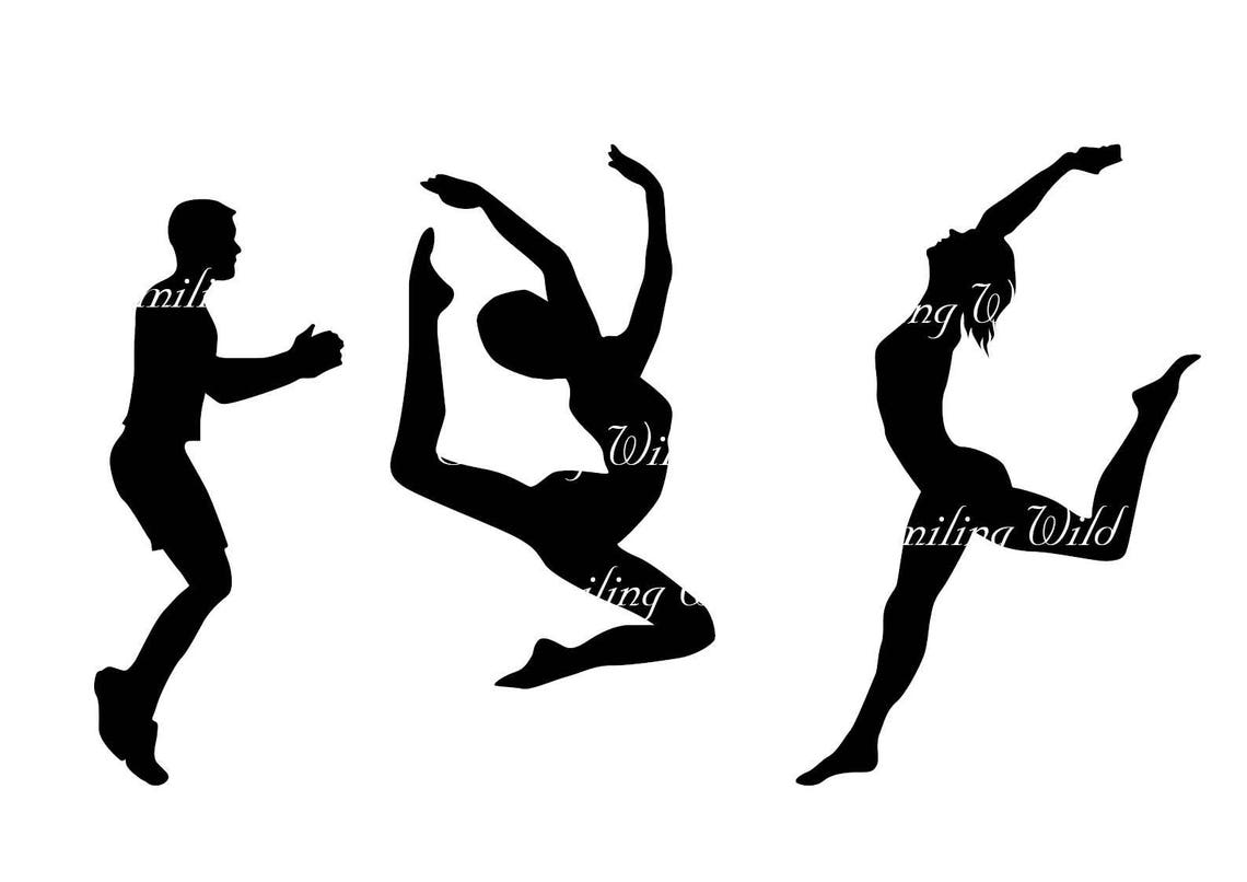 Jumping Party Svg Jumping People Silhouette Art Jump Printable - Etsy