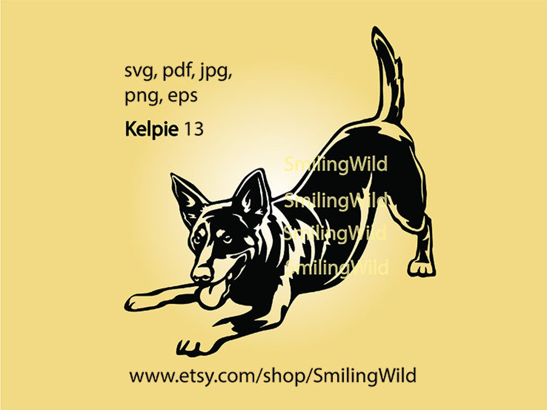 Australian Kelpie Dog Svg Vector Graphic Icon Illustration, Kelpie ...