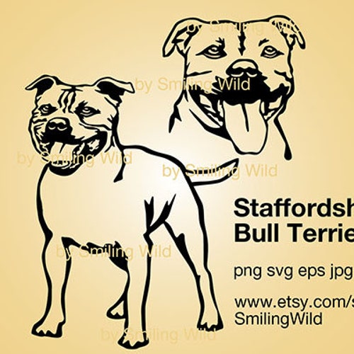 Staffordshire Bull Terrier Vector .SVG .PNG - Etsy