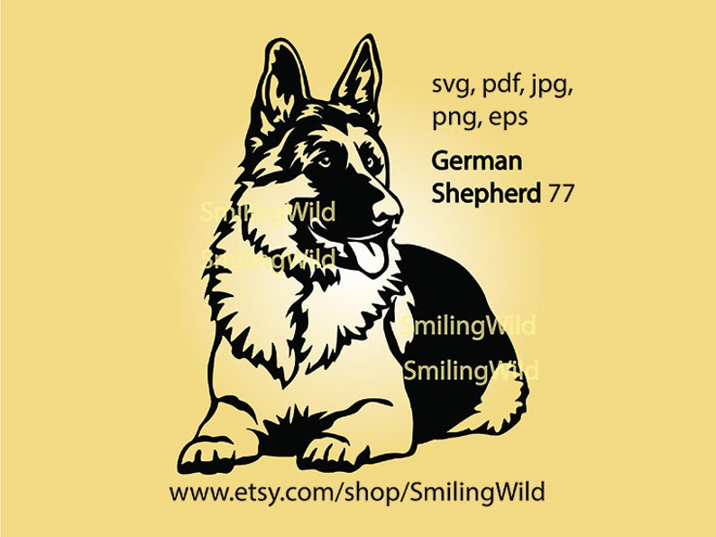 German Shepherd Cut File Dog Svg for Cricut Vector Graphic Art - Etsy