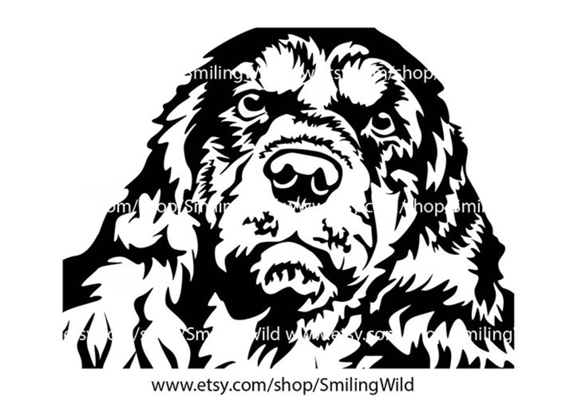 English Cocker Spaniel Svg Portrait Dog Vector Graphic Art - Etsy