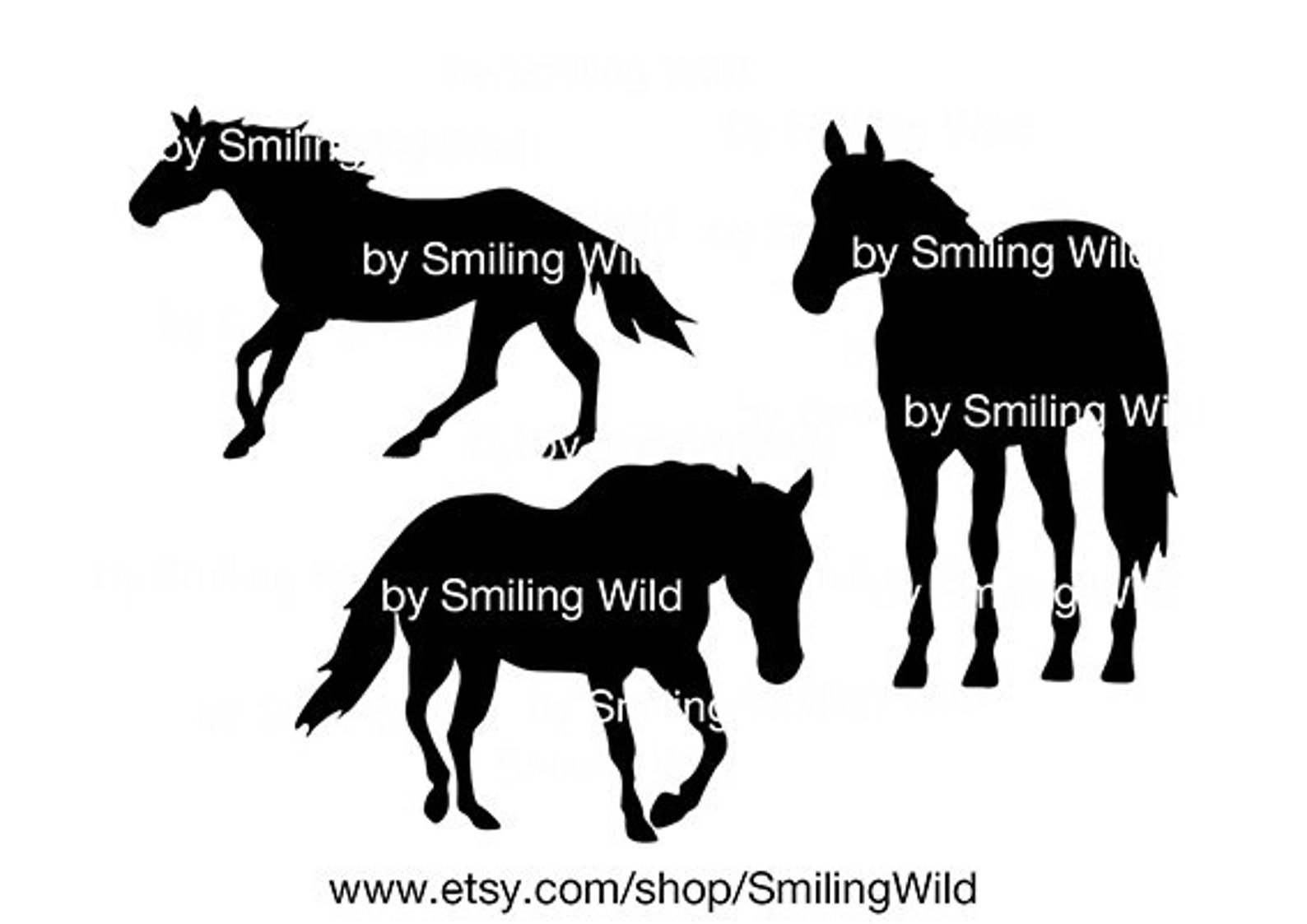 Quarter Horse Breed Svg Clipart Vector Graphic Silhouette | Etsy