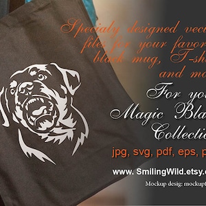 Angry Rottweiler Dog Svg Profile Vector Graphic Art Design Clip Art ...