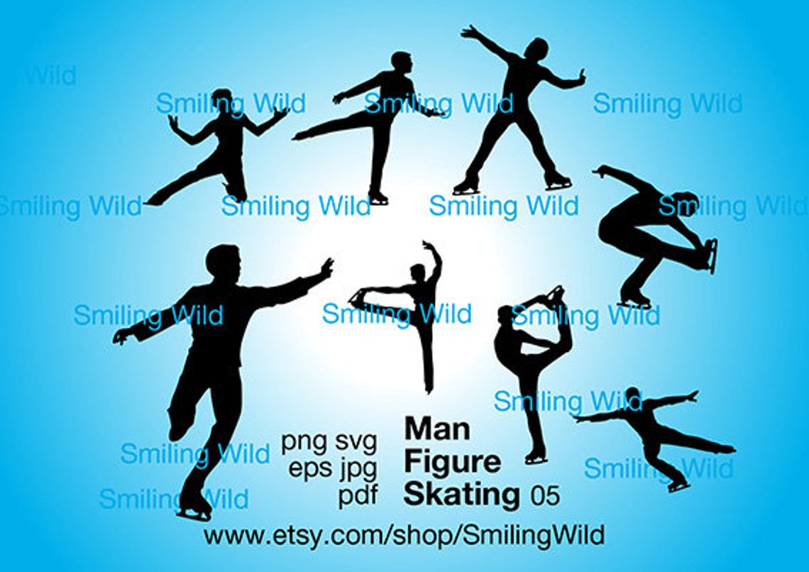 Man Figure Skating Svg Clipart Sport Svg Silhouette Vector | Etsy Canada