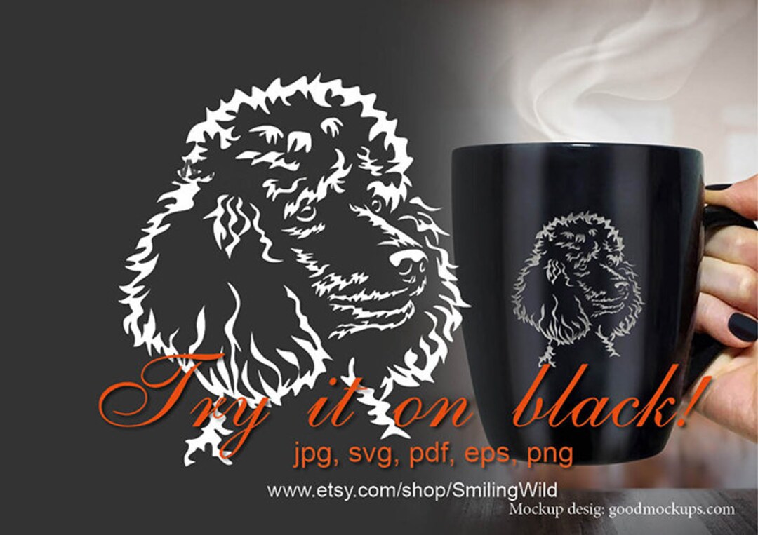 Poodle Head Svg Portrait Dog White Vector Graphic Art Poodle Clipart ...